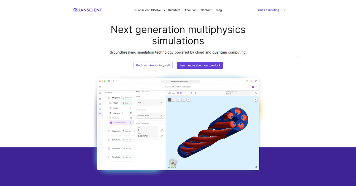Quantum Powered Multiphysics Simulations Quanscient